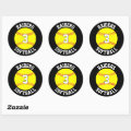 Softball Team Name and Player Number Personalized Classic Round Sticker ...