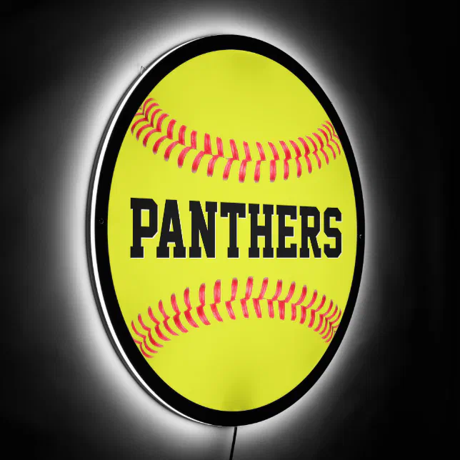 Softball Team Name Custom Text Illuminated Sports LED Sign | Zazzle