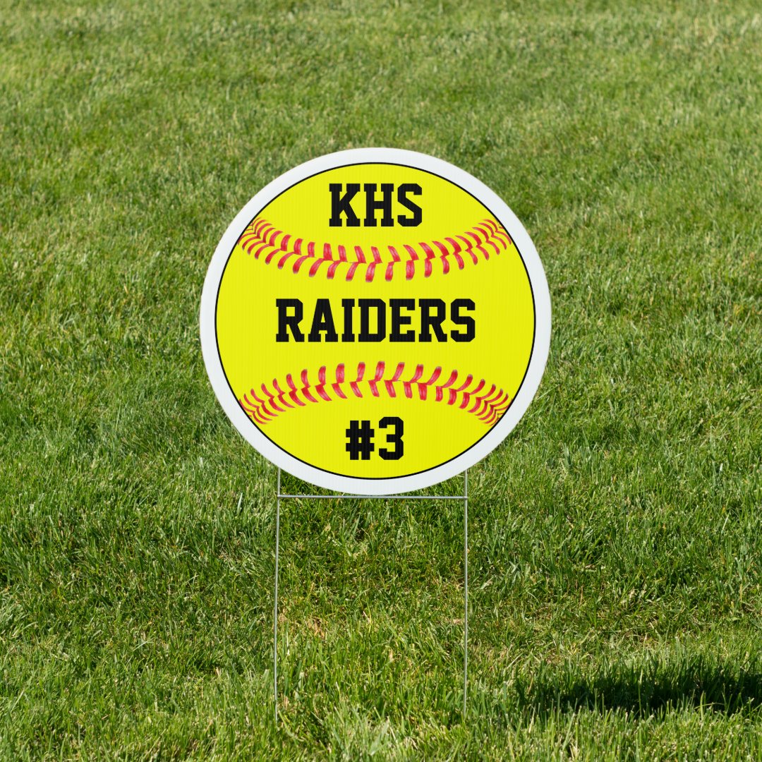 Softball Team Name, School Letters & Player Number Sign | Zazzle