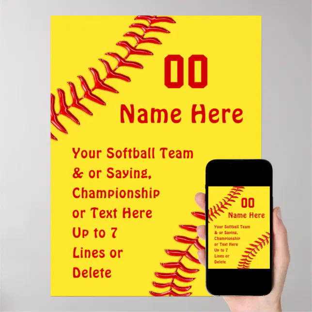 Softball Team Posters Softball Posters for Players | Zazzle