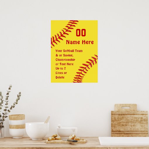 Softball Team Posters Softball Posters for Players | Zazzle