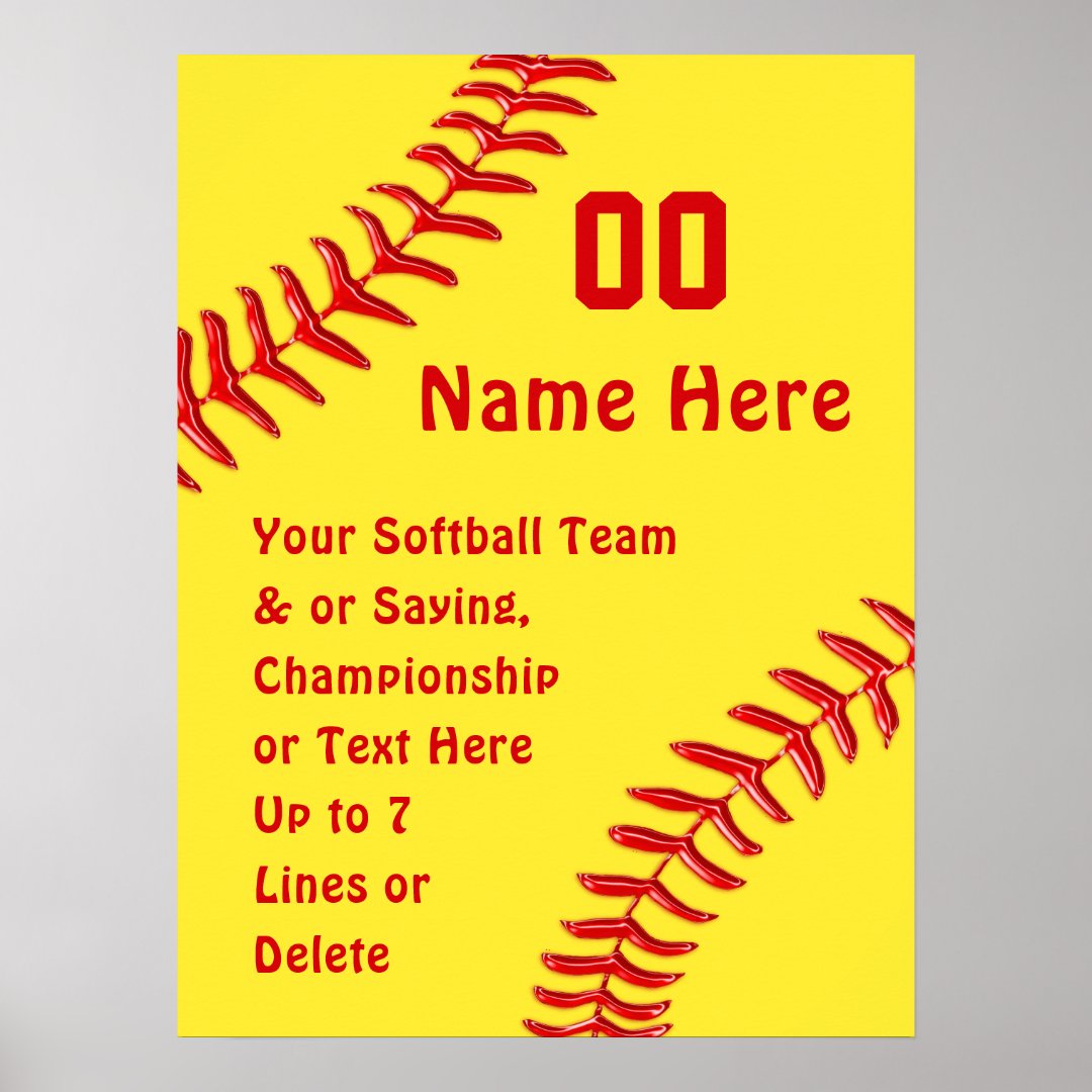 Softball Team Posters Softball Posters for Players | Zazzle