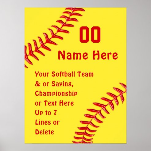 Softball Posters & Prints | Zazzle