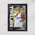 Softball Trading Card Gold Baseball Player Card | Zazzle