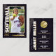 Softball Trading Card Gold Baseball Player Card | Zazzle