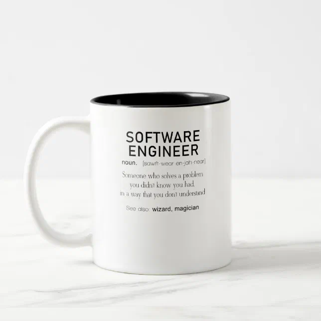Software Engineer Definition Coder Definition Two-Tone Coffee Mug | Zazzle