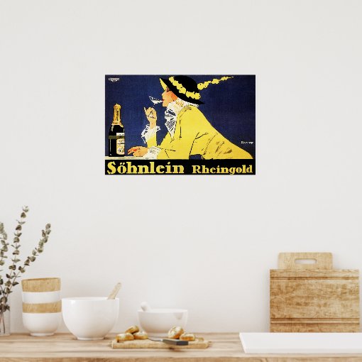 SOHNLEIN RHEINGOLD German Champagne by Fritz Rumpf Poster | Zazzle