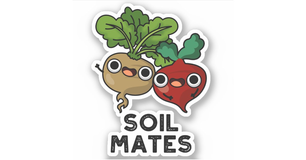 Soil Mates Funny Beet Root Pun Sticker | Zazzle