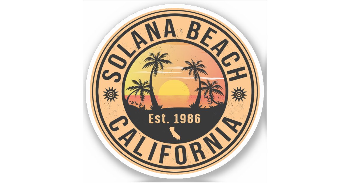 Solana Beach California Vintage Souvenirs 60s Sticker | Zazzle
