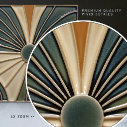 Solar Circles Mid-Century Symmetry Art Deco Ceramic Tile | Zazzle