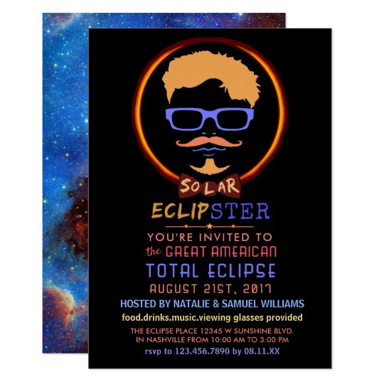 Solar Eclipse 2017 Viewing Party Funny Hipster Invitation | Zazzle.com