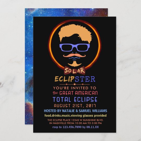 Solar Eclipse 2017 Viewing Party Funny Hipster Invitation | Zazzle.com