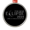 Solar Eclipse 2024 Custom Location Commemorative Ceramic Ornament | Zazzle