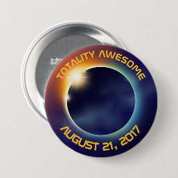 Solar Eclipse | Astronomy Button | Zazzle