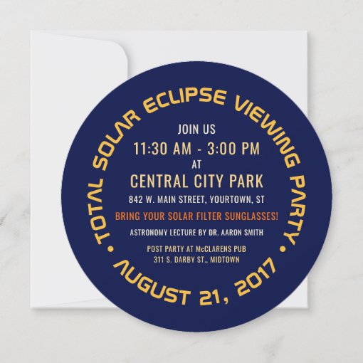 Solar Eclipse | Astronomy Star Party Invitation | Zazzle