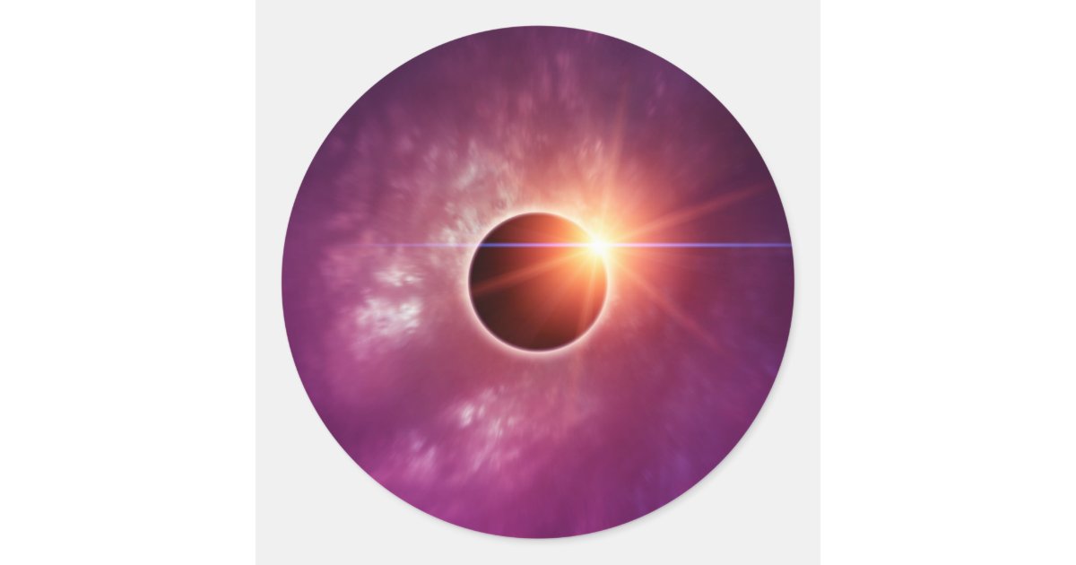 Solar Eclipse Classic Round Sticker | Zazzle