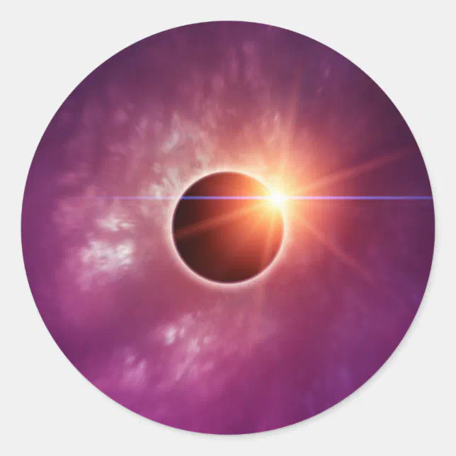 Solar Eclipse Classic Round Sticker | Zazzle