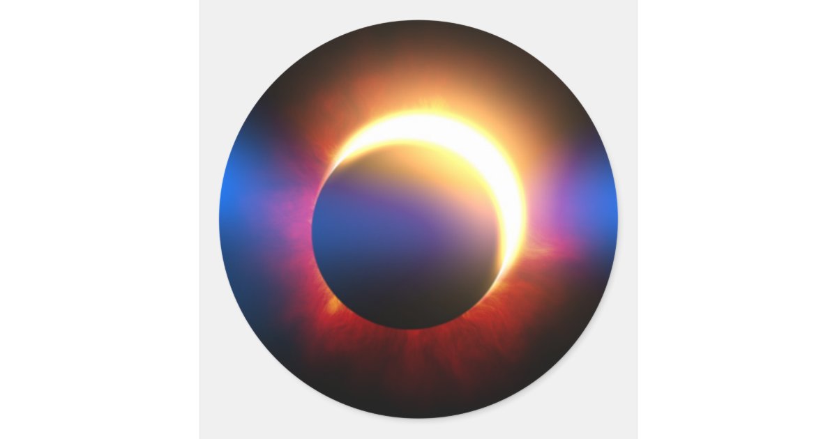 Solar Eclipse Classic Round Sticker | Zazzle