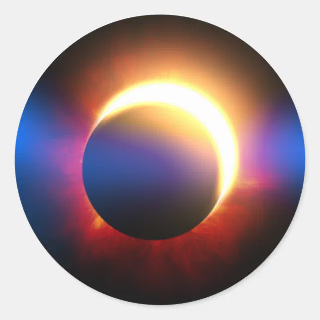 Solar Eclipse Classic Round Sticker | Zazzle
