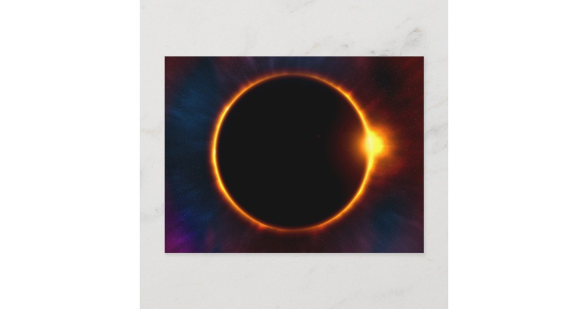 Solar Eclipse Corona | Sun and Moon Astronomy Postcard | Zazzle