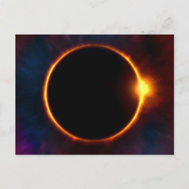 Solar Eclipse Corona | Sun and Moon Astronomy Postcard | Zazzle