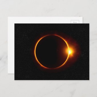 Solar Eclipse Dark Sun & Moon Postcard | Zazzle
