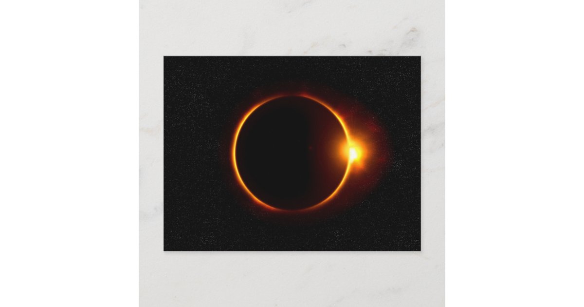 Solar Eclipse Dark Sun & Moon Postcard | Zazzle