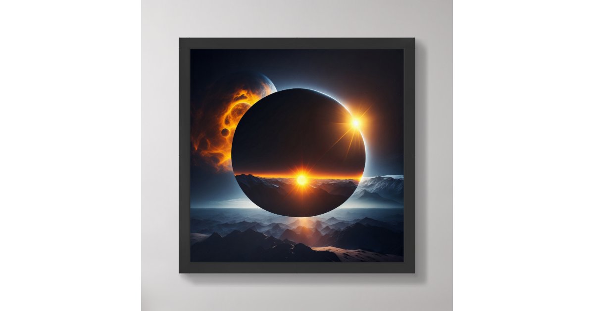 Solar Eclipse Framed Poster | Zazzle