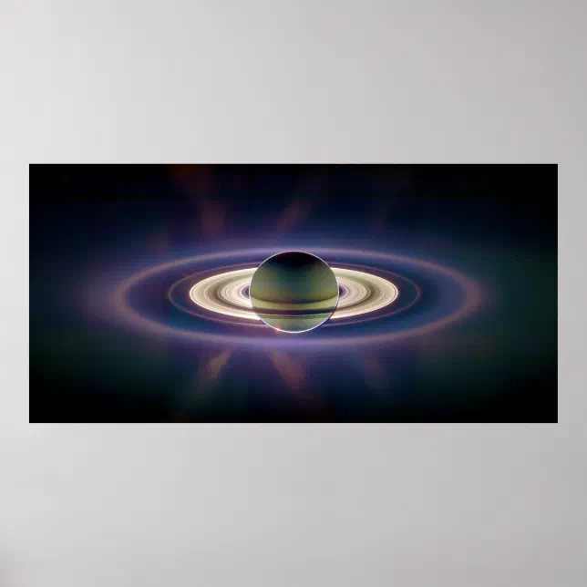 Solar Eclipse Of Saturn from Cassini Spacecraft Poster | Zazzle