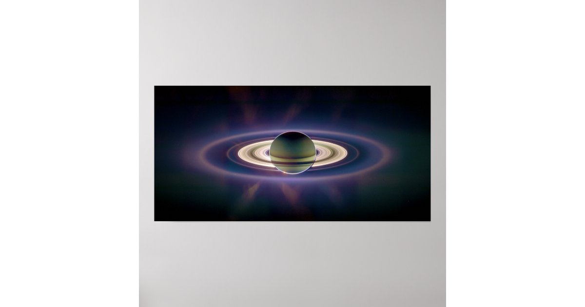 Solar Eclipse Of Saturn from Cassini Spacecraft Poster | Zazzle