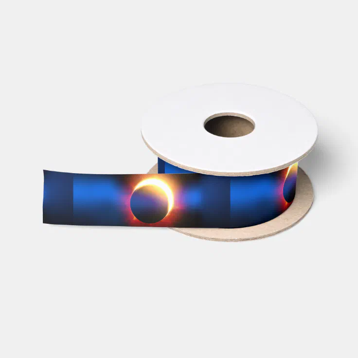 Solar Eclipse Satin Ribbon | Zazzle