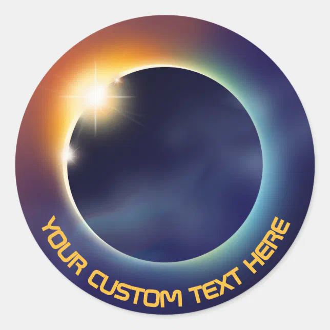 Solar Eclipse | Space Astronomy Classic Round Sticker | Zazzle