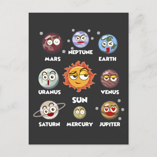 Solar Education Galaxy System Witty Space Planets Postcard | Zazzle.com