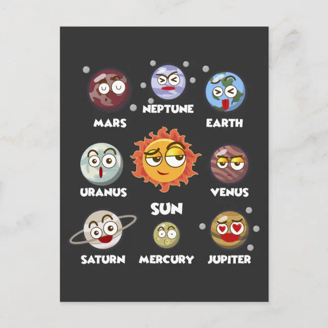 Solar Education Galaxy System Witty Space Planets Postcard | Zazzle