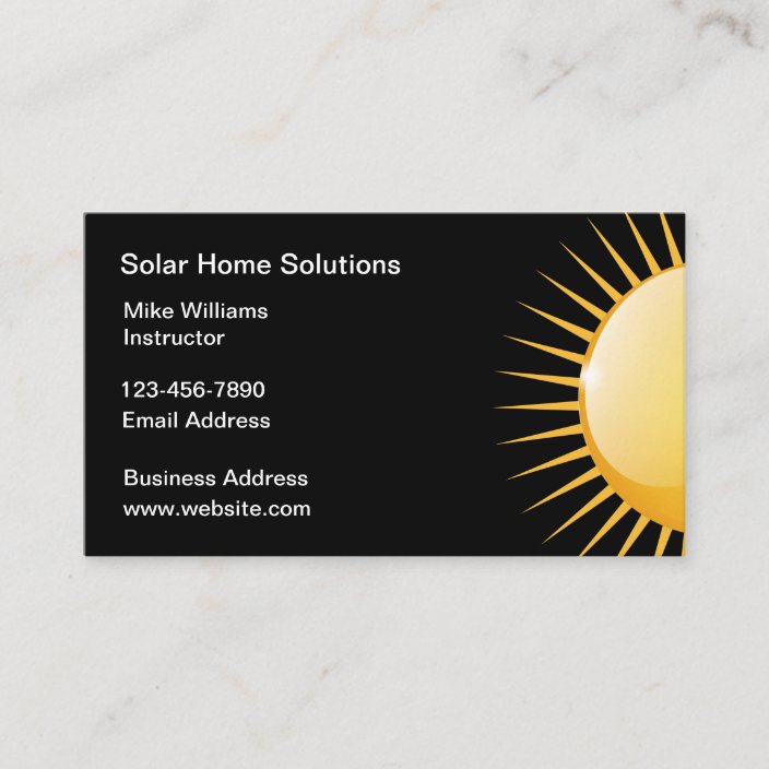 Solar Energy Bold Sun Design Business Card | Zazzle.com