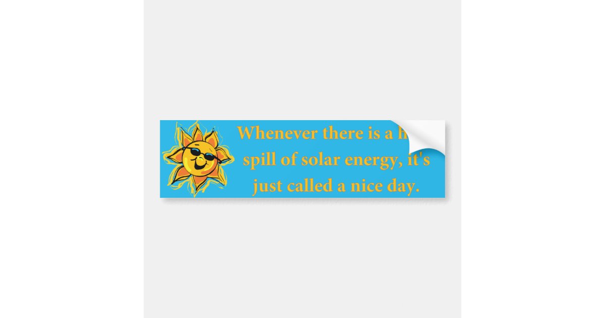 Solar Energy Bumper Sticker | Zazzle