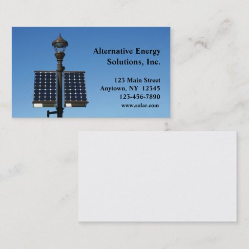 Solar Energy Business Card | Zazzle
