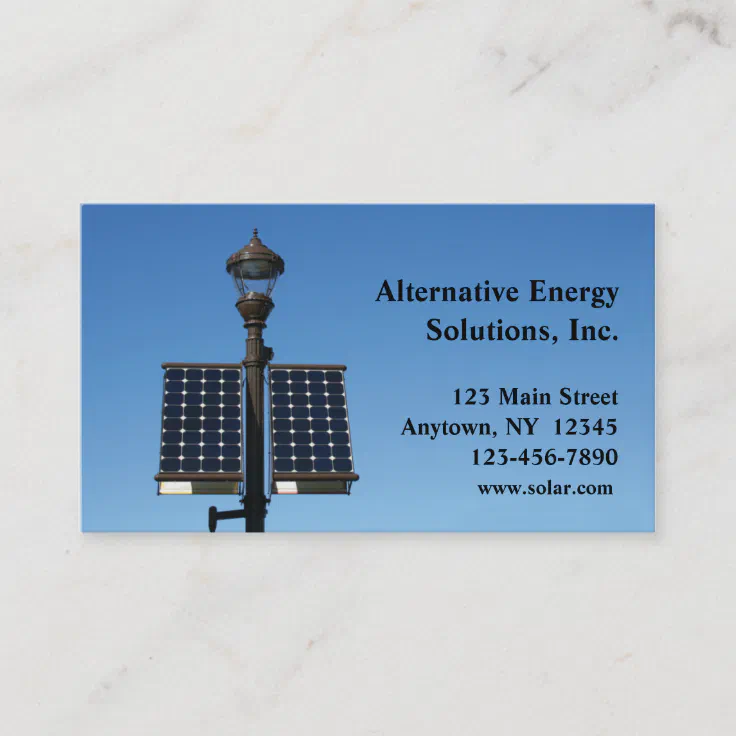 Solar Energy Business Card | Zazzle