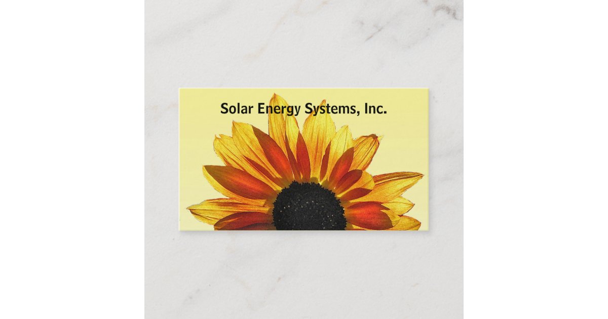 Solar Energy Business Card | Zazzle