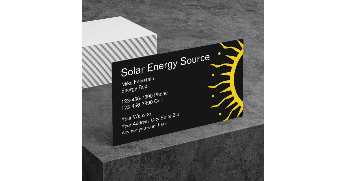 Solar Energy Business Cards | Zazzle
