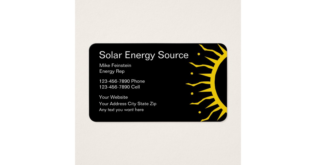 Solar Energy Business Cards | Zazzle.com