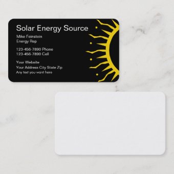 Solar Energy Business Cards | Zazzle