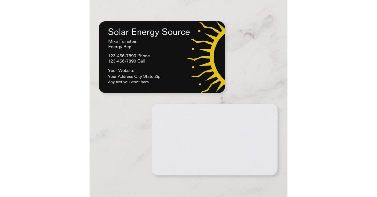 Solar Energy Business Cards | Zazzle