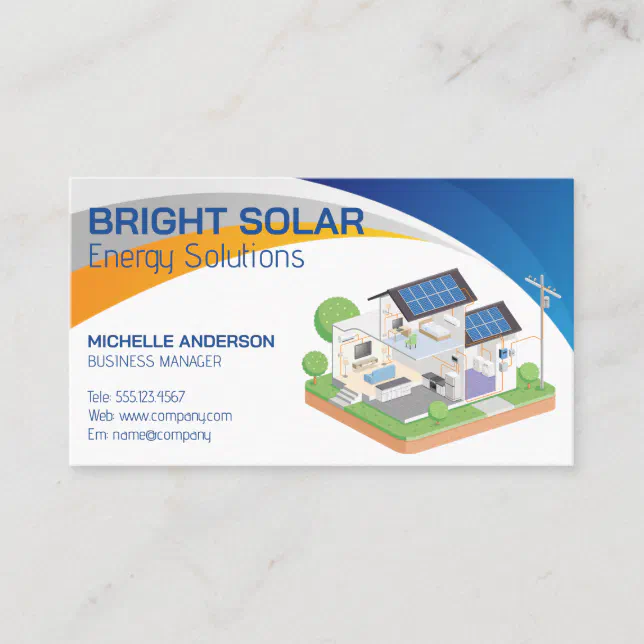Solar Energy Cell Home System Business Card | Zazzle