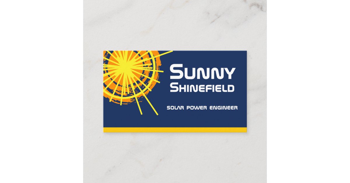 Solar Energy Engineer customizable Business Card | Zazzle
