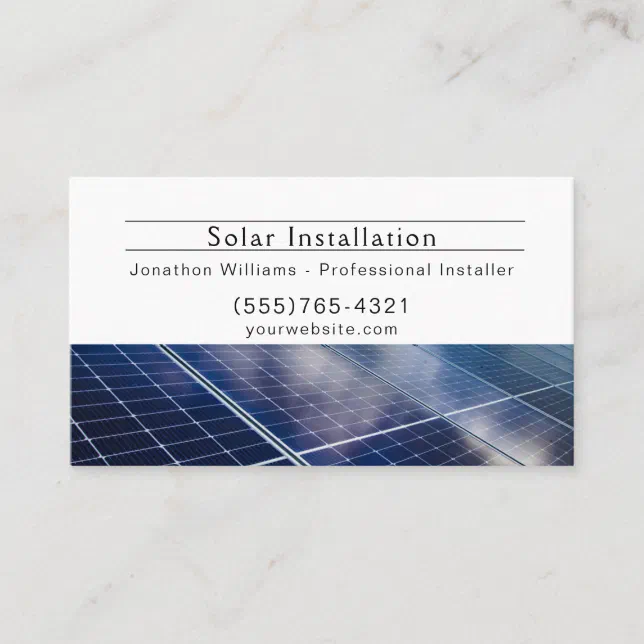 Solar Energy Instillation Service Business Card | Zazzle