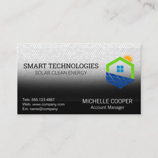 Solar Energy Logo | Clean Technology Business Card | Zazzle