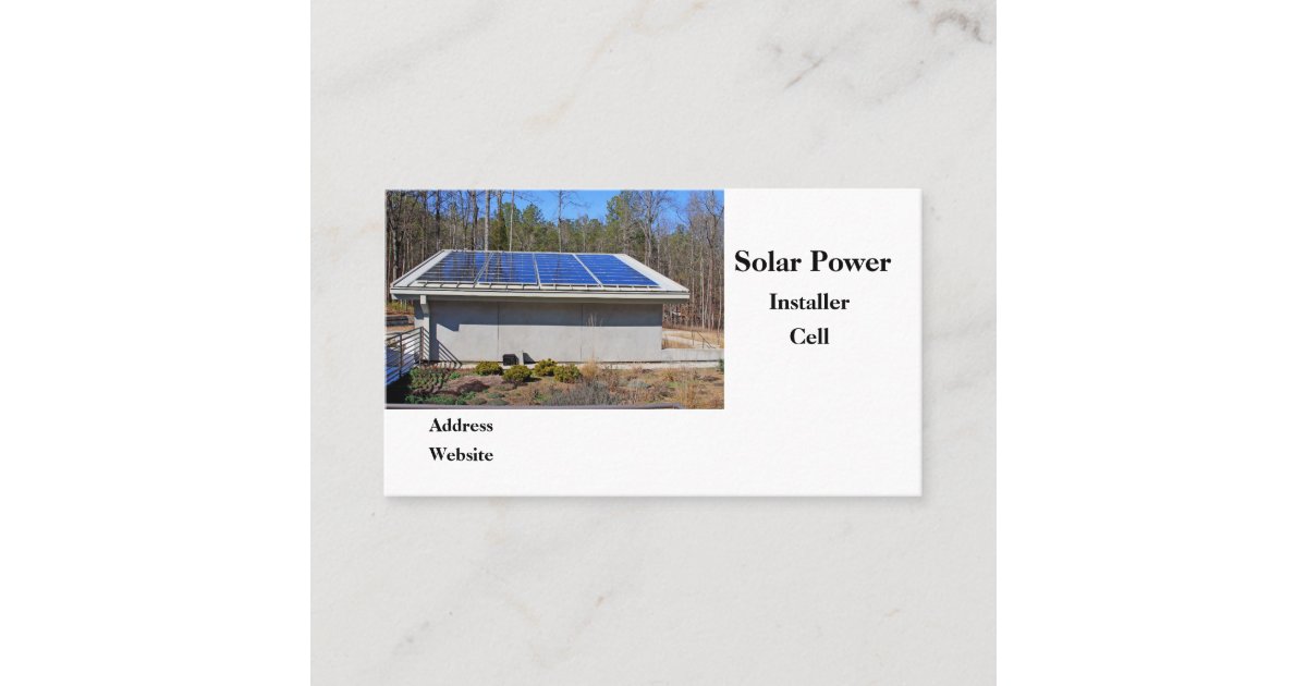 Solar Energy Panels Business Card | Zazzle