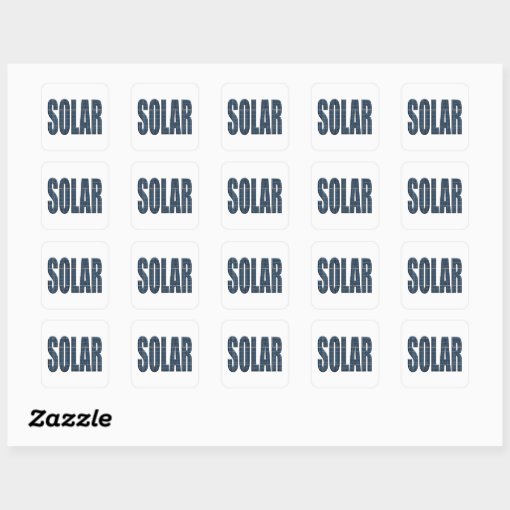 Solar energy photovoltaic panels with the word Sol Square Sticker | Zazzle