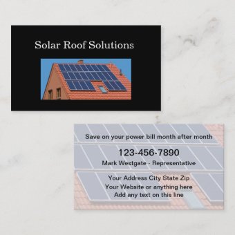 Solar Energy Solutions Double Side Business Cards | Zazzle